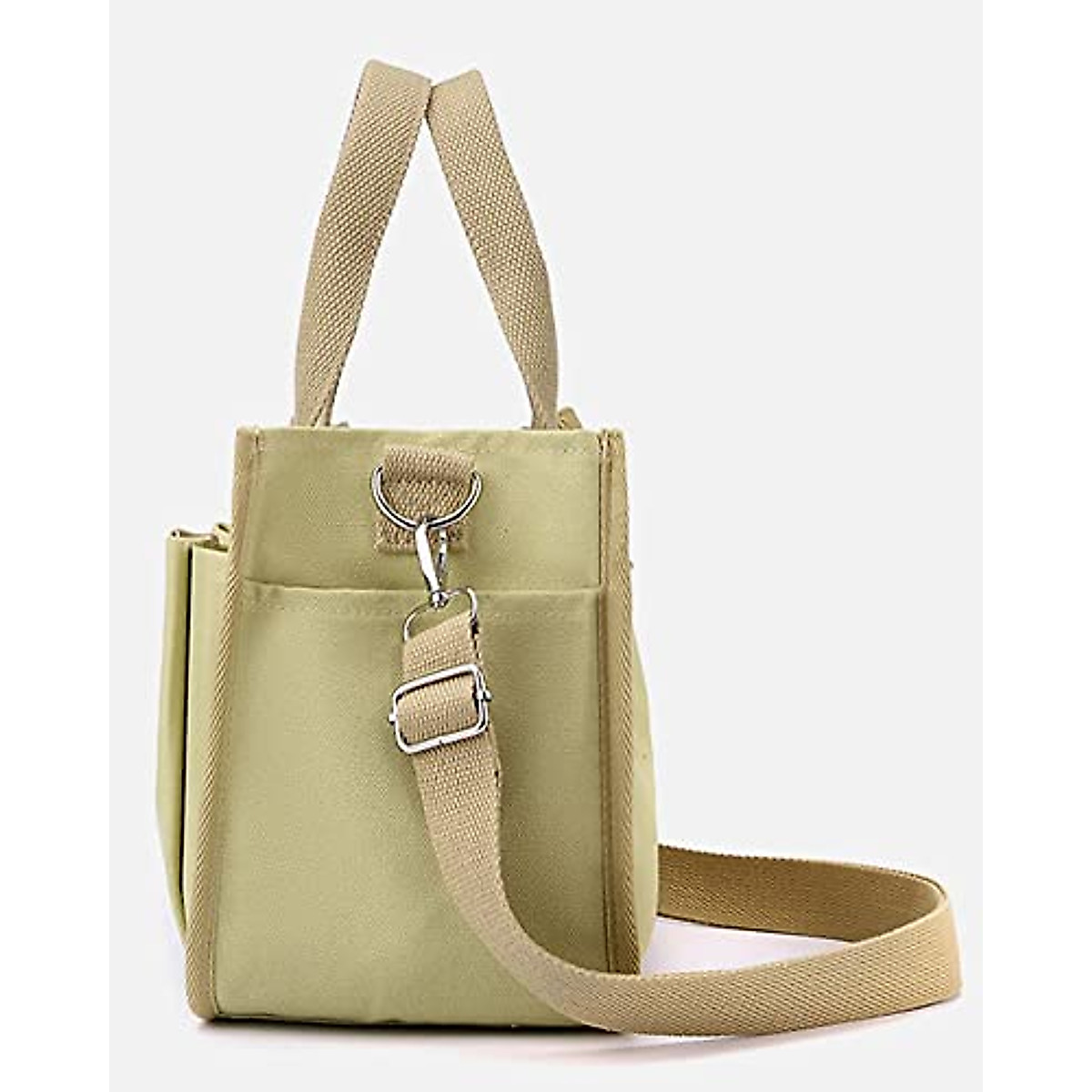 Women Canvas Tote Bag Classic Small Square Crossbody Bag Satchel Shoulder Bag Hobo Bag for Work School Travel