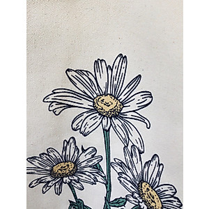 GRHOSE 2 PCS Floral Tote Bag Aesthetic Flowers Botanical Shopping Bag Beautiful Flowers Reusable Grocery Bag for Women