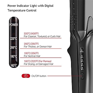 Hair Crimper, Crimping Irons Hair Straightener Flat Iron with 4 Interchangeable Tourmaline Ceramic Plate Adjustable Temperature for All Hair Type