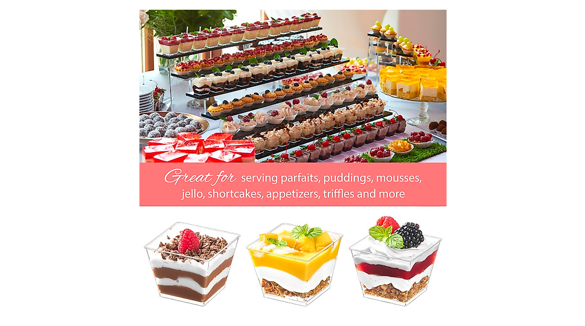 Zezzxu 50 Pack Mini Dessert Cups - Perfect for Parties