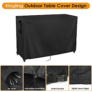 Kingling Outdoor Table Cover for Console Table, 48 Inch Waterproof Rectangular Patio Table Covers for Coffee Table/Bar Table/Prep Table, Outdoor Furniture Cover - 48"L x16"W x30"H