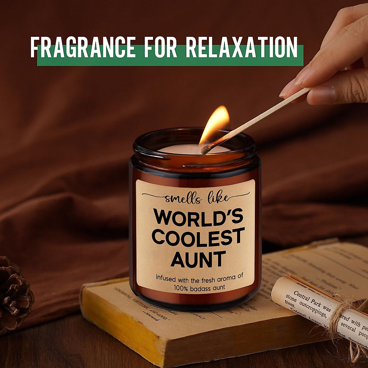 GSPY Cool Aunt Candles - Gifts for Aunt - Aunt Gifts from Niece, Nephew - Cool Aunt Gifts, Aunt Candle - Aunt Birthday Gifts - Funny Christmas Gifts for Aunt, Auntie - Best Aunt Ever Gifts