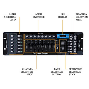 DMX Controller 192 DMX 512 Controller DJ Lights Controller Lighting Mixer Board DMX Console for Dj Lights, Party Light Shows Disco Pub Night Club Bars and Moving Heads