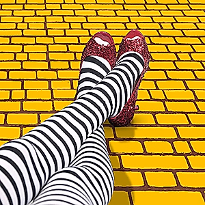 2 Sheets 4.5 X 9 Feet Yellow Brick Road Floor Runner Brick Wall Backdrop, Princess Decorations, Yellow Brick Road for Halloween Cosplay Party
