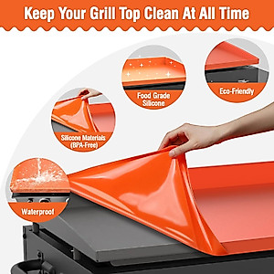 ERABAY Griddle,Heavy Duty Food Grade Silicone Griddle Cover,【Upgraded Full-Edge】 Grill Pads and Floor mats Protective BBQ Grill for Blackstone Protector