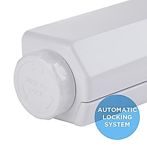 Minky Homecare 5 Line Retractable Indoor Clothesline - 5 x 14 Feet Wall Mounted Drying Rack Laundry Line - 72 Feet, White