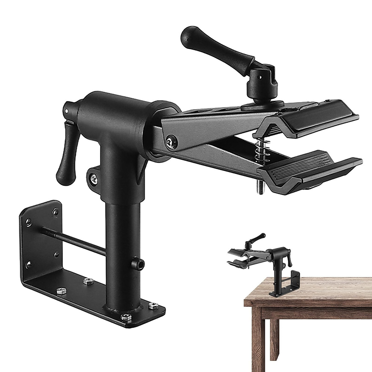 Quick Release Clamp, 2 in 1 Wall Mount Rack, Adjustable Repair Stand Clamp, Load Bearing Parking Rack for Mountain, Removable Home Maintenance Stand for Bikes