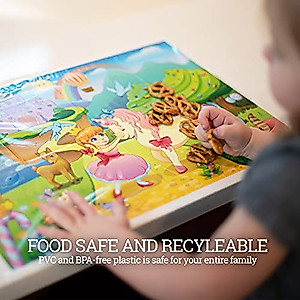 Klean Kids Princess and Unicorn Disposable Placemats for Toddlers and Baby (40 Pack) - Fun Disposable Table Mats for Kids That Keep Children Happy at Restaurants and Protect Dining Table