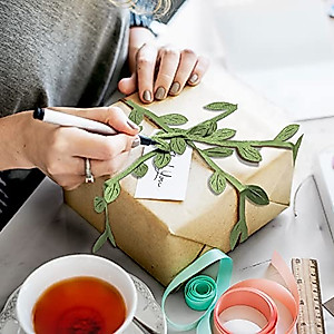 Hecaty 66 ft Large Leaf Ribbon, Artificial Eucalyptus Garland Rattan Leaf String, Decorative Jungle Plant Green, Suitable for Baby Shower Home Wedding Party Balloon Garland DIY Craft