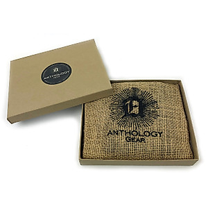 Anthology Gear Minimalist Bi-fold Leather Wallet - with Guitar Pick Holder Full Grain Leather (Whiskey Brown)