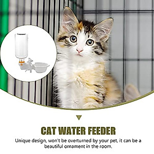 Small Hanging Bowls White Dispenser Bowl Feeder- Supplies Tool for Bird Dog Food Water- Bottle Feeder Pet Automatic and Cage Kitten Tool, Drinking Cup Pigeon Plastic Bowl- Crate