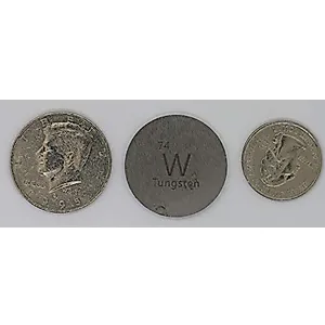 Tungsten (W) 30.68mm Metal Disc - One Troy Ounce