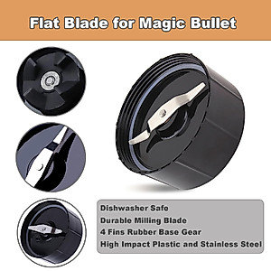 2 Pcs Set Juicer Mixer Flat Milling Blade Compatible for Magic Bullet Blender Model MB1001 Replacement Blender Part