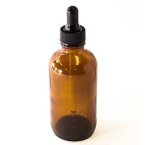 Amber Glass Bottles with Glass Droppers - 2 Each - 4 Oz Capacity