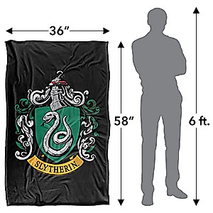 Harry Potter Slytherin Crest Black Silky Touch Super Soft Throw Blanket 36" x 58",Slytherin Crest