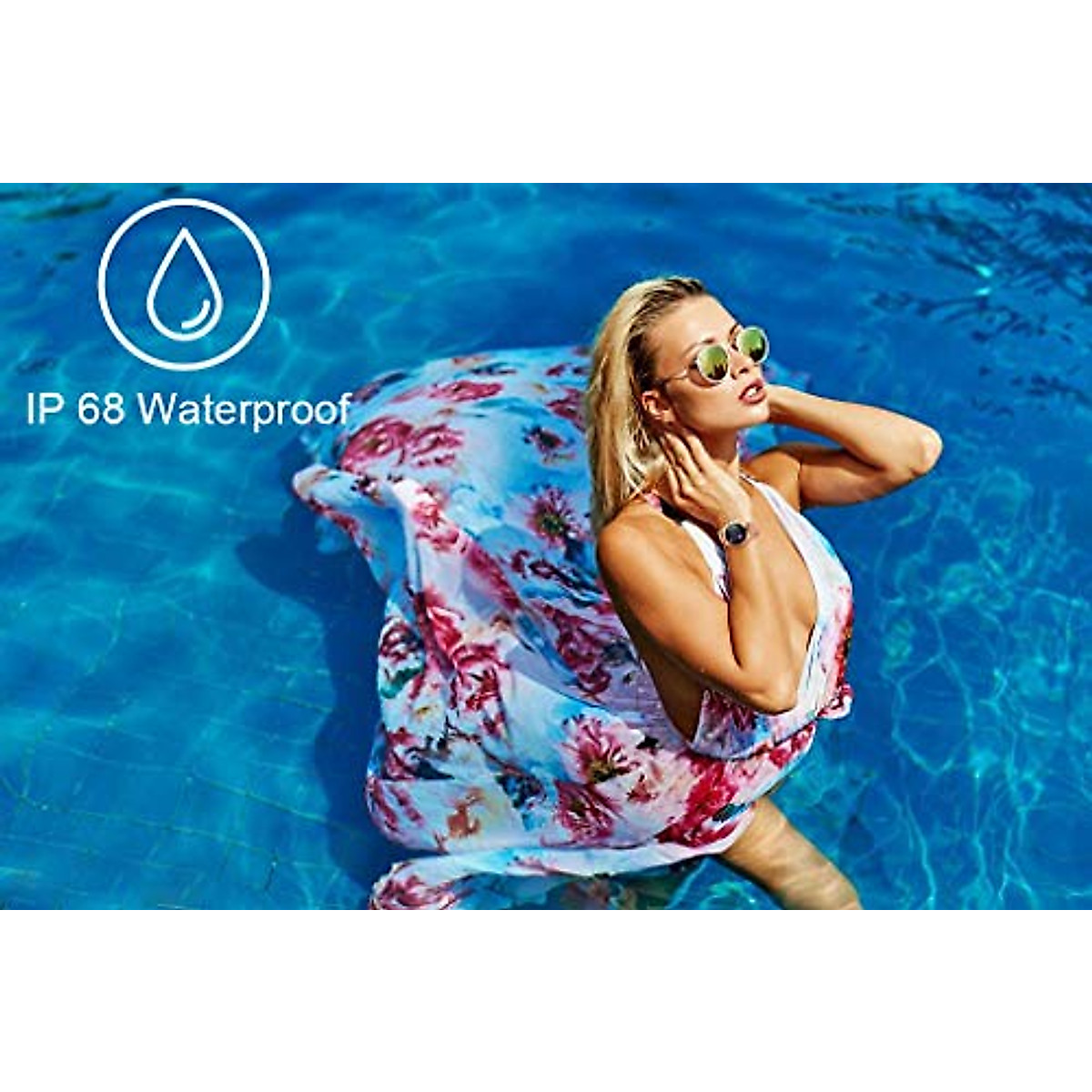 Smart Watch for Women,Elegant&High-end Sylish Stainless Steel IP68 Waterproof Smartwatch Fitness Tracker with Heart Rate Sleep Monitoring Calories Activity Tracker,Gift for Lady Girls (Elegant Gold)