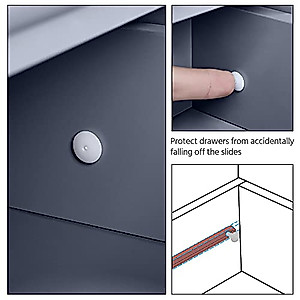 Yaheetech Bathroom Floor Cabinet, Wooden Side Storage Organizer, 4 Drawers Free-Standing Cabinet for Bathroom/Hallway/Living Room, Gray