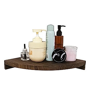 TNQNCFL Round Floating Corner Shelves,Solid Wood Corner Floating Shelves,Wall Mount Floating Corner Shelves,Hanging Corner Shelf for Wall Decor Bedroom Living Room Bathroom Kitchen Office