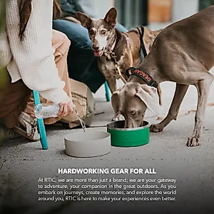 RTIC 3-in-1 Dog Bowl Food and Water Dish for Large Dogs and Small Dogs, Double-Walled Stainless Steel Metal, Portable, Non-Slip, Indoor and Outdoor, Large, Fairway & Beach