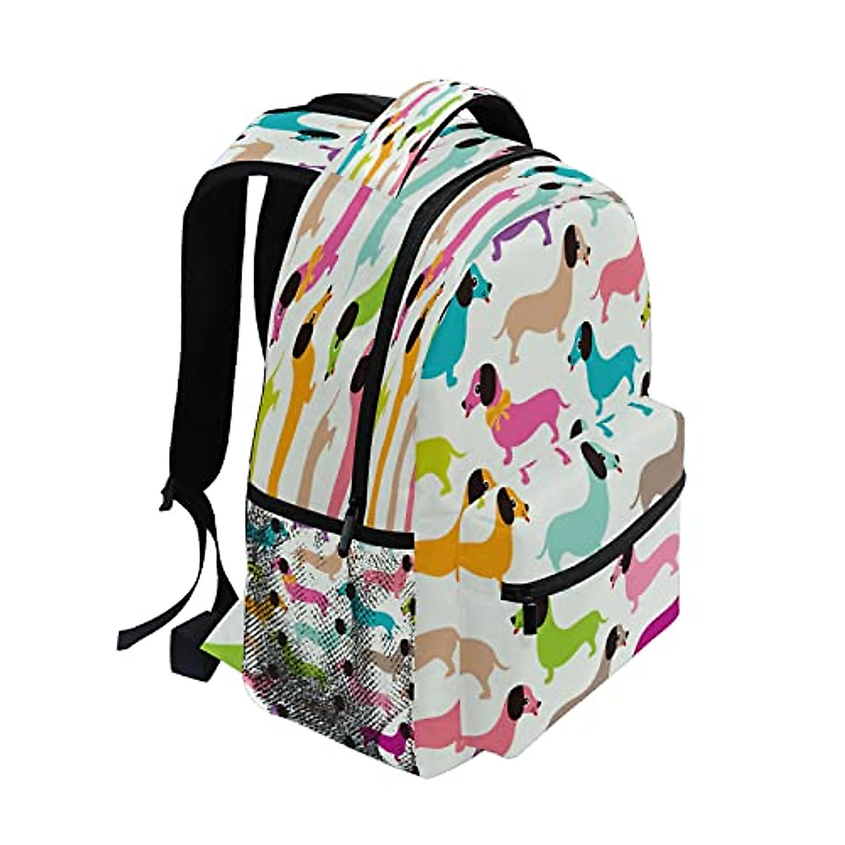 ALAZA Colorful Dachshund Puppy Pug Dog Travel Laptop Backpack Business Daypack Fit 15.6 Inch Laptops for Women Men