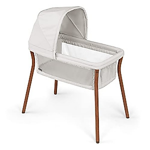 Chicco LullaGo® Anywhere LE Portable Bassinet, Space-Saving Baby Bassinet with Canopy, Waterproof Mattress and Fitted Sheet, Travel Bassinet for Baby Includes Carry Bag | Serene/Beige