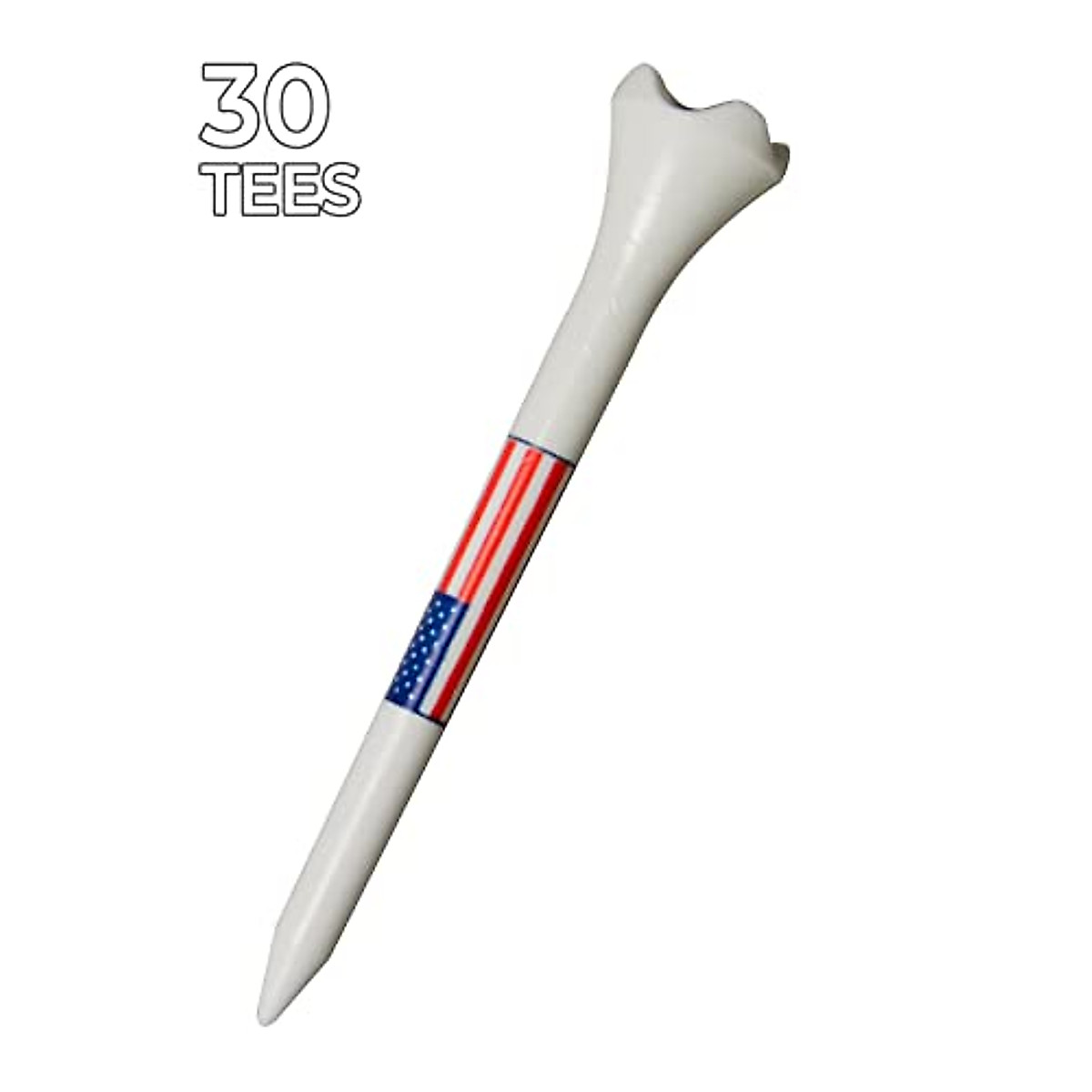 Pride Performance USA Flag Tees 3-1/4", 30 Count