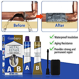 Ganbaro AB Casting Repair Glue, High Temperature Resistant Liquid Metal Welding Filler, Metal Repair Glue for Metal Casting Defect (100g)