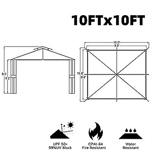 Yangming Gazebo 10X10 ft Outdoor Gazebos Clearance with Outside Mosquito Netting for Patio Deck Backyard Garden, Beige and Black