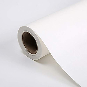 BBJ WRAPS Korean Style Waterproof Floral Wrapping Paper Single Color Bouquet Wrapping Paper Roll for Flowers, 22.8 Inch x 8 Yard, 1 Roll (White)