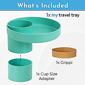 My Travel Tray - Made in USA - A Cup Holder Travel Tray for Car Seats, Enjoyed by Toddlers, Kids and Adults! (Teal)