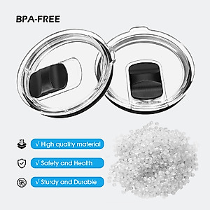 30 oz Tumbler Lid for YETI, 2 Pack Magnetic Top Replacement Lids Compatible for 30 oz Tumbler, 14 oz Mug and 35 oz Straw Mug (With 2 Magnetic Slider Replacement & 2 Replacement Rubber Lid Seals)