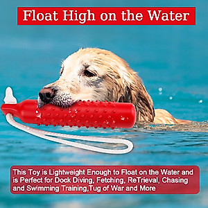 Aohcae Dog Float Toy, 100% Natural Rubber Dog Bumper with Rope - Dog Training Toys, Interactive Dog Fetch Toys Suit for Small, Medium, Large Dogs