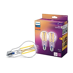 Philips LED A21 Ultra Definition Dimmable LED Light Bulbs - Flicker-Free 100w Light Bulbs with EyeComfort Technology - Soft White 2700K Lightbulb - 1600 Lumen - E26 Base - 2 Pack