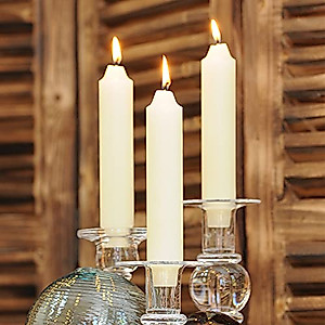 Root Candles Unscented Dinner Candles Beeswax Enhanced Smooth Collenette Boxed Candle Set, 9-Inch, Ivory, 4-Count