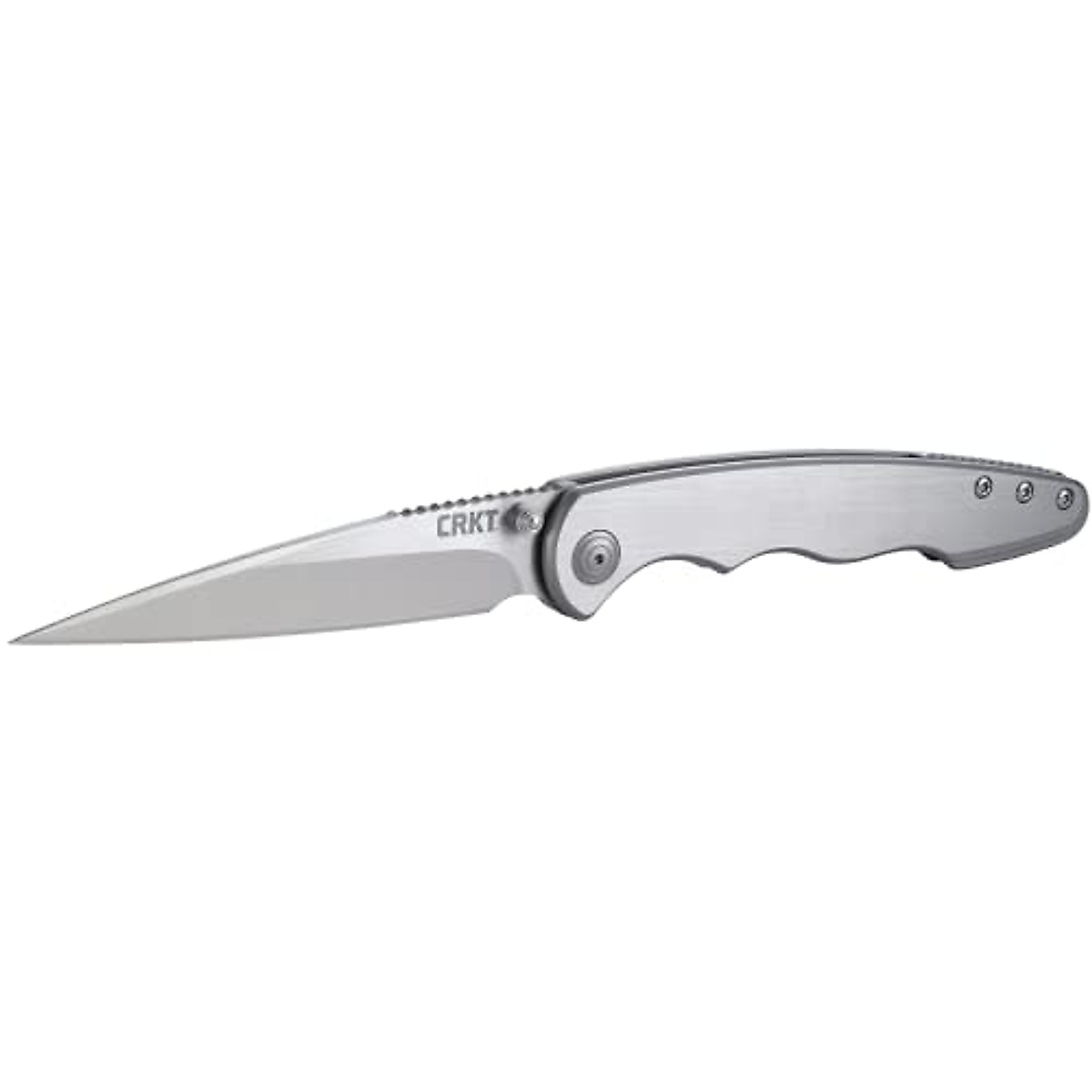 CRKT Flat Out EDC Folding Pocket Knife: Everyday Carry, Satin Blade, Assisted Open, Frame Lock, Stainless Steel Handle, Deep Carry Pocket Clip 7016