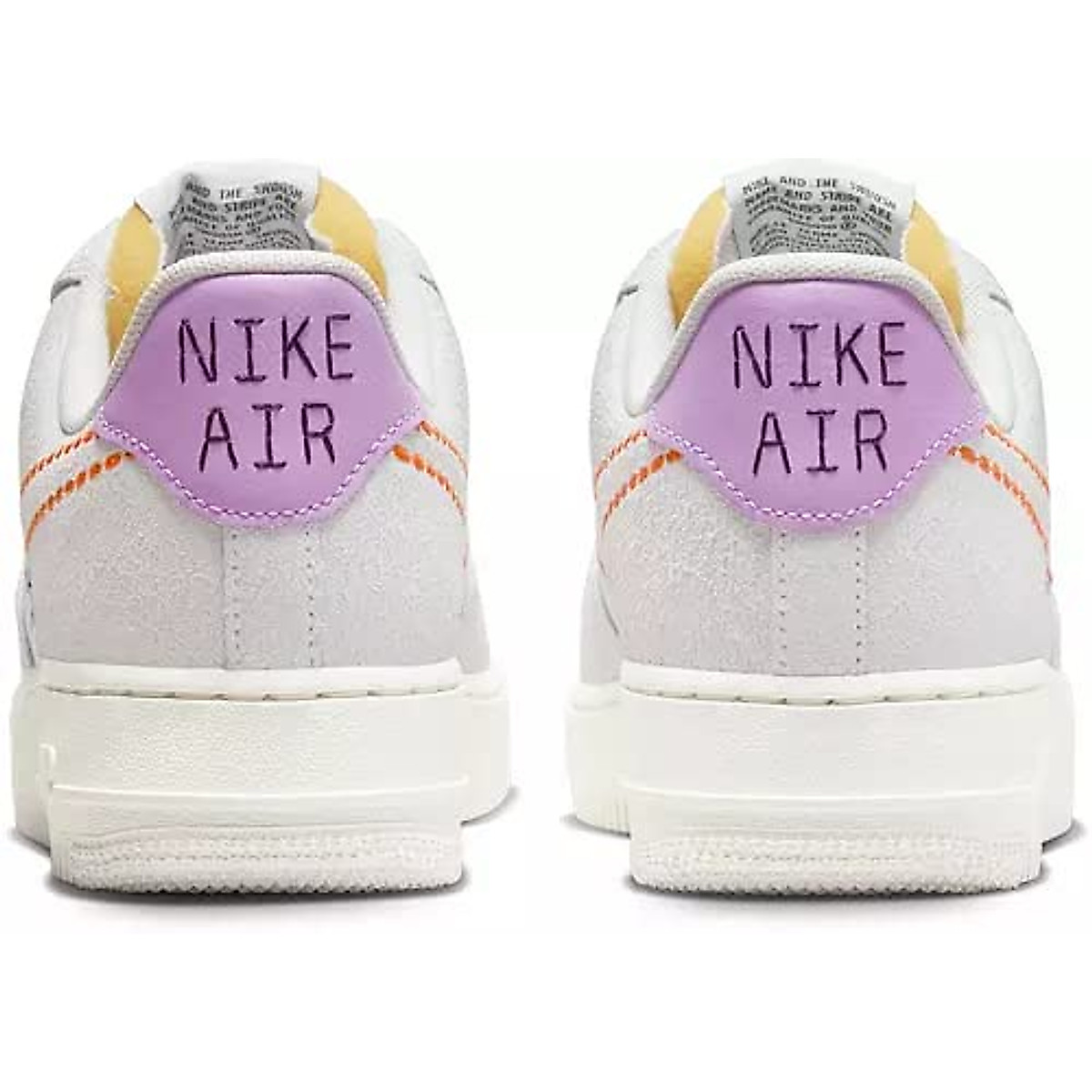 Nike Women's Air Force 1 '07 Shoes, White/Safety Orange Sail Prime, 9