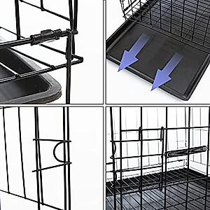 Daorfaa Dog Crate Cage, Collapsible Home for Cat Ferret and Small Animals (Weight up to 8 pounds) 20L x 14W x 17H Inches, Black
