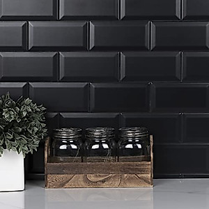 Merola Tile Crown Heights Beveled Matte Black 3" x 6" Ceramic Wall Tile