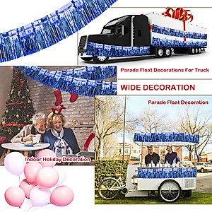 3 Pack 10 Feet Fringe Float Banner Curtains Metallic Foil Fringe Garland Shiny Tassel Foil Float, Parade Float Decorations for Trailer Car Graduation Homecoming Birthday Party (Royal Blue)
