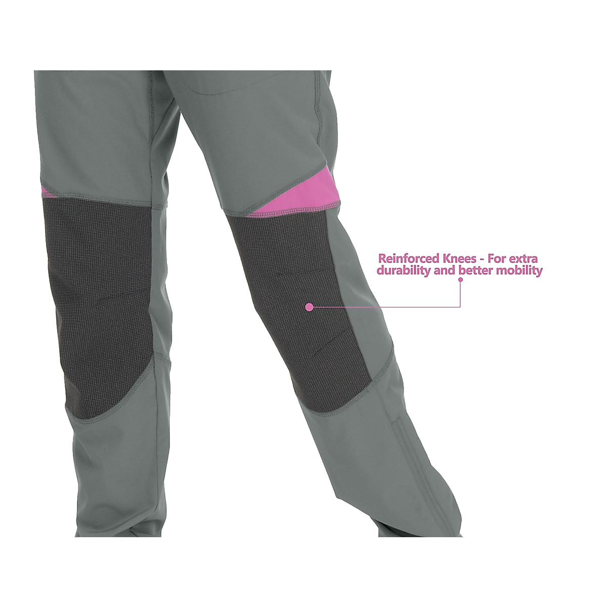 Little Donkey Andy Women's Lightweight Quick Dry Hiking Pants Reinforced Knees UPF 50 for Mountain Climbing Camping Gray XS