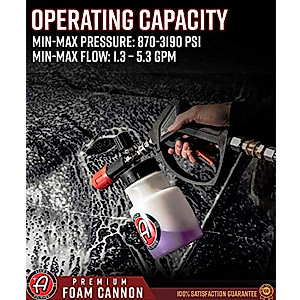 Adam's Premium Foam Cannon - Custom Snow Foam Cannon Soap Sprayer for Car Wash | Sprayer Cannister for Pressure Washer