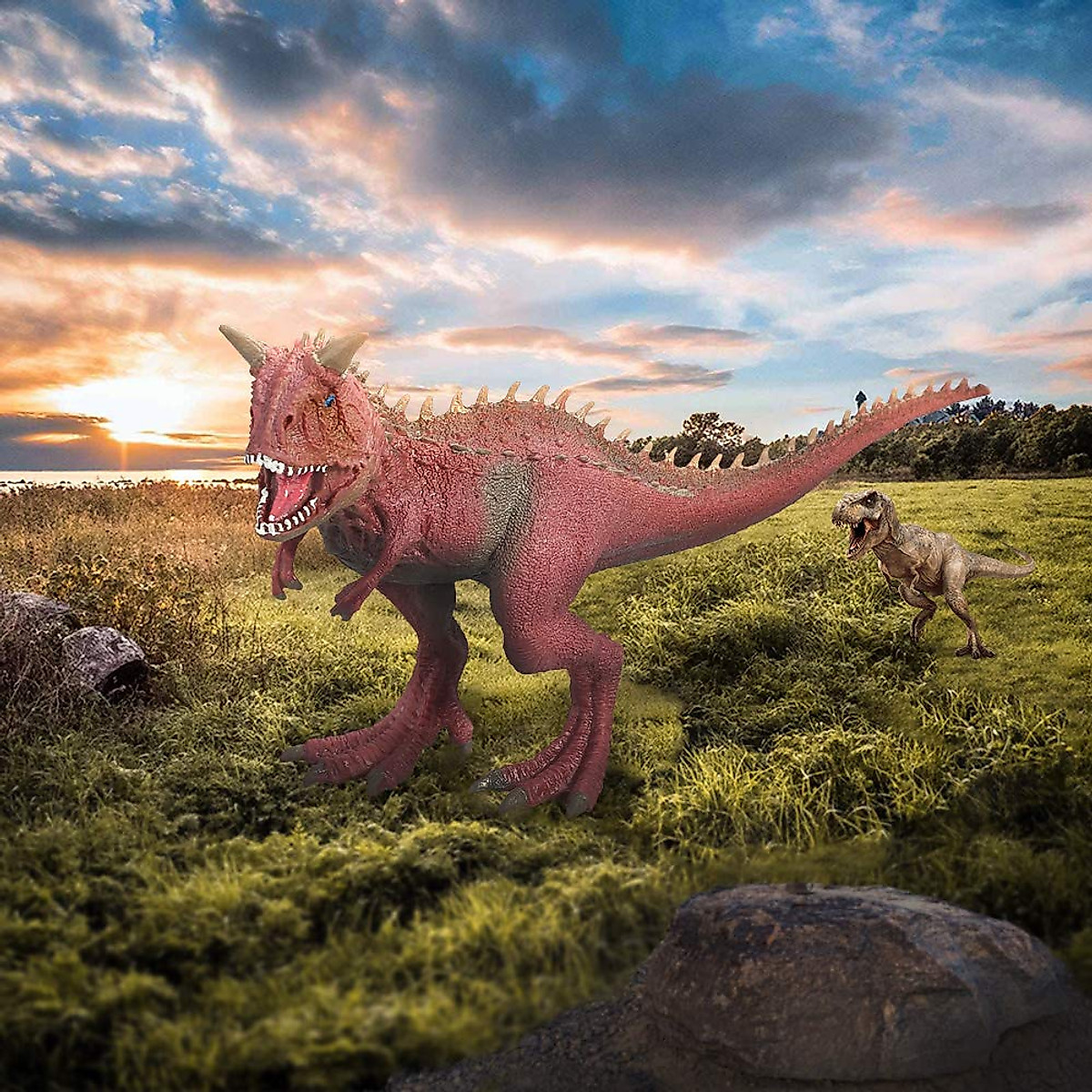 COGO MAN Jurassic Carnotaurus Dinosaur Figure, Realistic Kids Toy, Simulation Action Model, Children's Gift