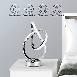 NITSINE LED Table Lamp, Set of 2 Touch Control Desk Lamps, 3-Way Dimmable Bedside Modern Nightstand Reading Lamps for Office Bedroom Living Room