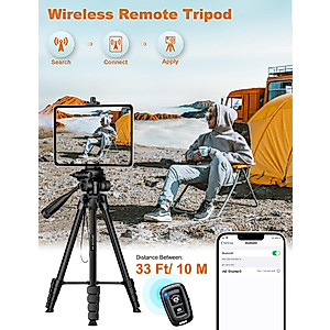 JOILCAN Phone Tripod Stand, 68" Tripod for iPad iPhone Tablet with Remote Universal Holder Carry Bag, Travel Aluminum Tripod for Video Recording Photos Vlogging Compatible with iPad Pro iPhone Camera