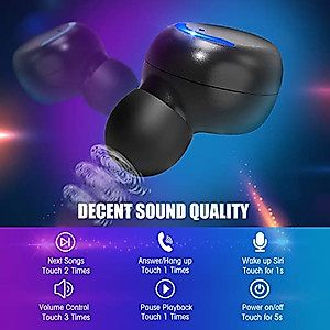 New Wireless Earbuds Bluetooth Headphones Touch Control with Wireless Charging Powerbank Case IPX7 Waterproof Stereo Earphones in-Ear Premium Sound Built-in Mic Headset with LED Display for Sport …