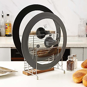 Vented Tempered Glass Universal Lid for Pot Pan Skillet with Heat Resistant Silicone Rim Microwave Splatter Lid Cover Microwave Safe Fit 11.5" 12" 12.5" Cookware, Dishwasher Safe Grey