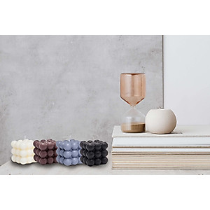 Bubble Candle, 4pcs Cube Soy Wax Bubble Candles Scented Aesthetic Bubble Candle Set for Home Bedroom Decor Birthday Mothers Day Gifts for Mom (Black+ White+Grey+Brown)