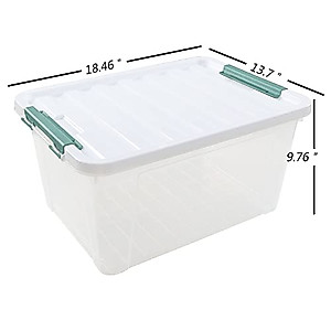 Zerdyne 35 L Clear Large Storage Box, Plastic Storage Bins, Set of 4