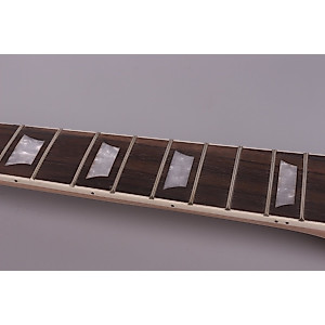 Yinfente Electric Guitar Neck 22 fret 24.75 inch Mahogany Rosewood Fretboard Guitar Neck Replacement Set in Heel DIY guitar project (standard style)