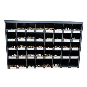 2510 Piece Grade 8 USS Coarse Thread Bolt (Hex Head Cap Screw), Nut, and Washer Assortment with 40 Hole Bin